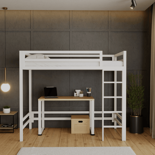 Litera con Escritorio de Acero Industrial | Estudia + Duerme | Literas MX